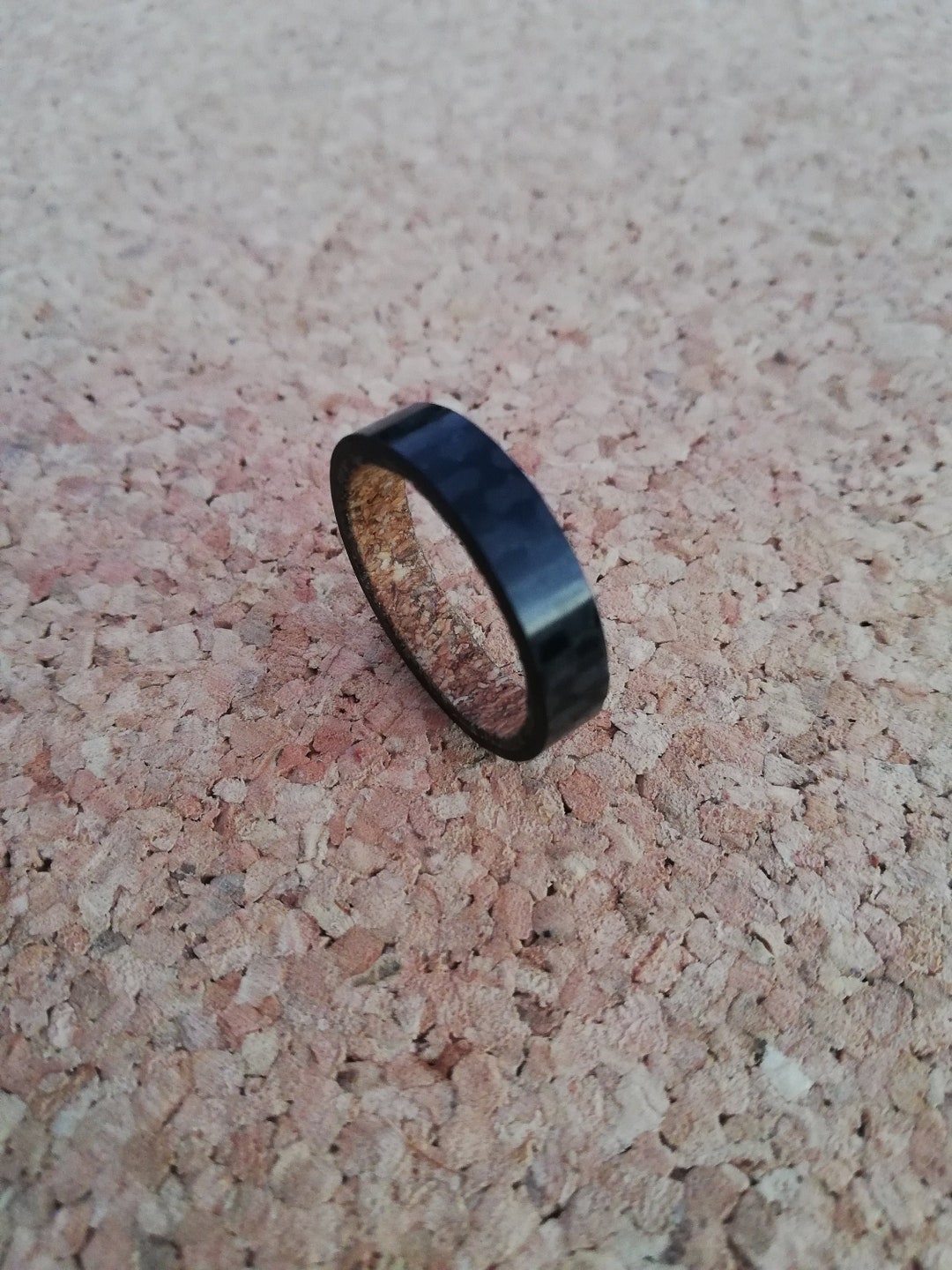 Pure Carbon Fiber Ring With Cork Wood Inside Sizes Customisation - Etsy