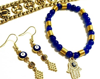 Handcrafted Evil Eye Mal Ojo Bracelet / Earring Set. Bracelet - Etsy