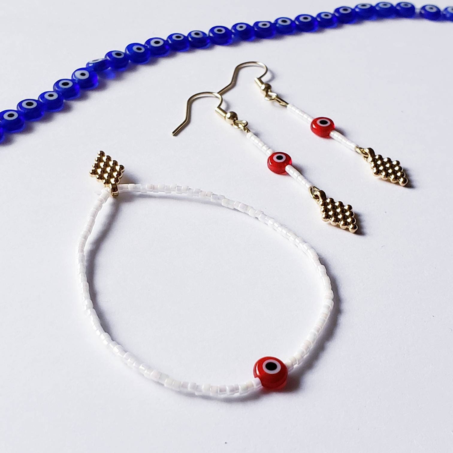 Handcrafted Evil Eye Mal Ojo Bracelet / Earring Set. Bracelet - Etsy