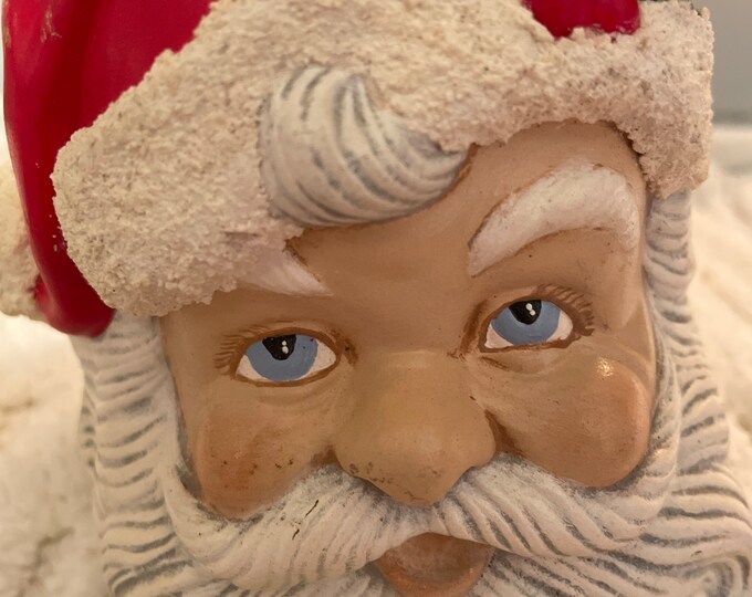 Ceramic Blue Eyed Santa - Etsy