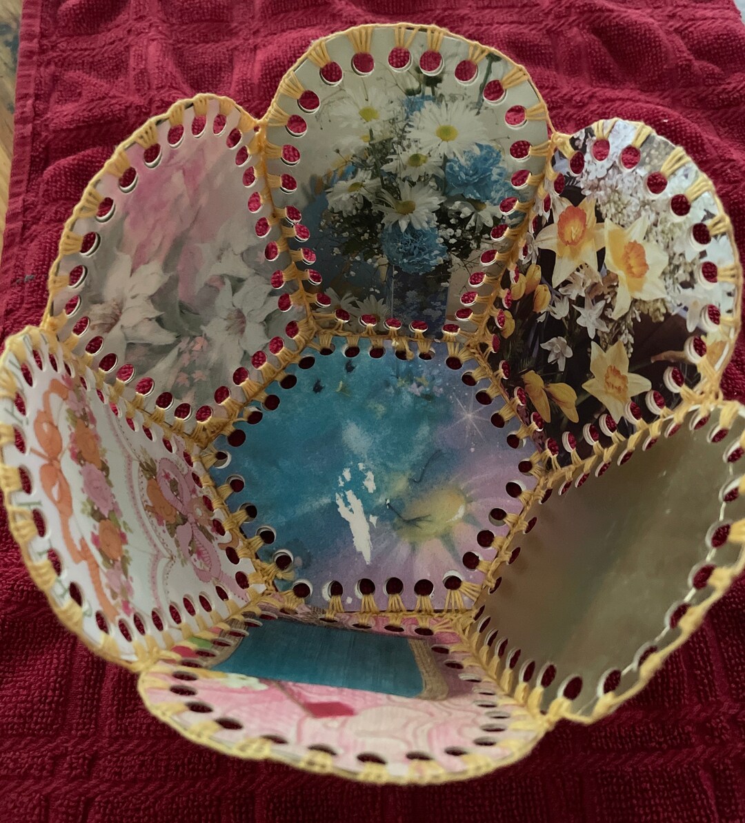 Vintage Hand Made Greeting Card Basket - Etsy