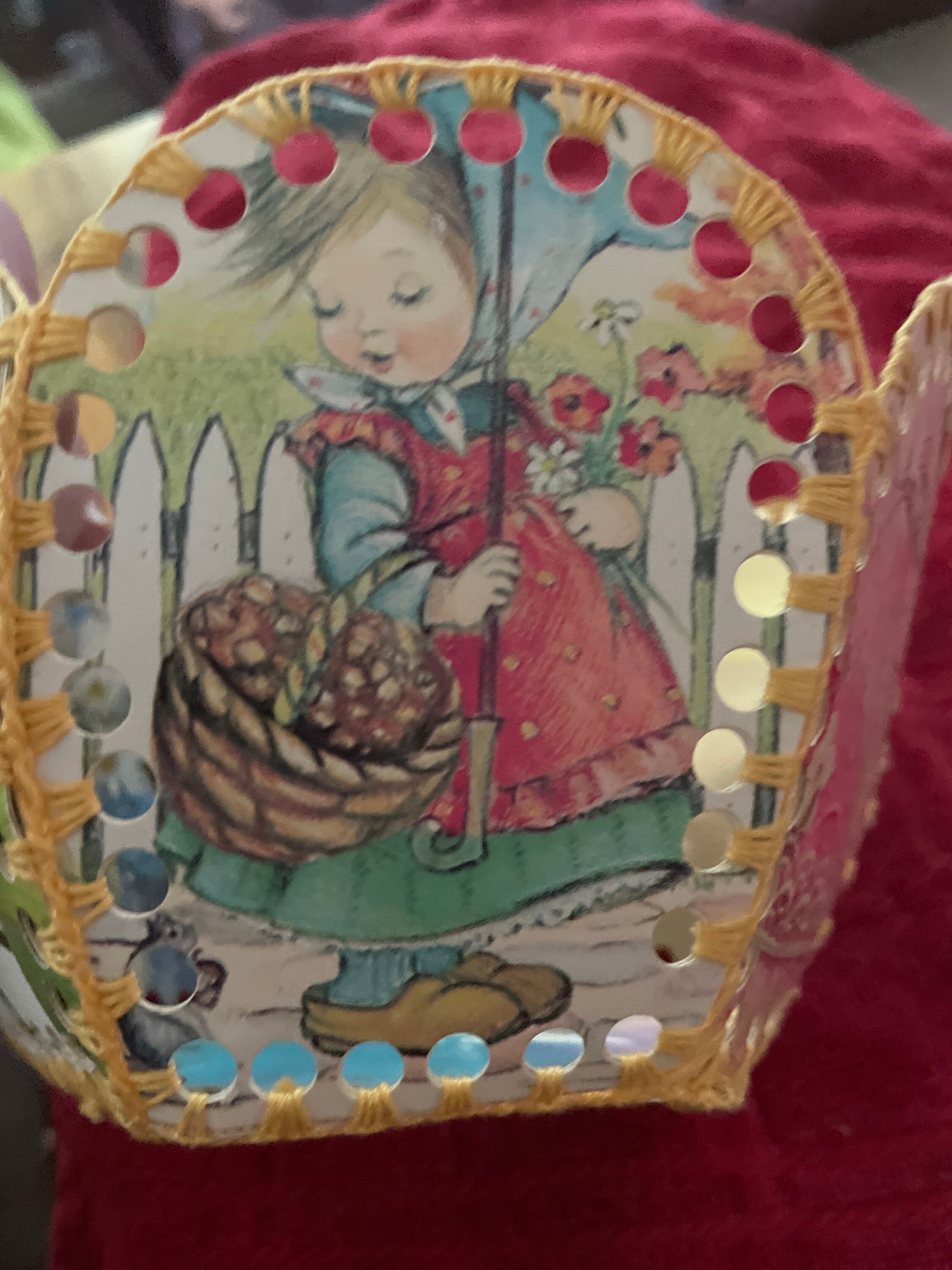 Vintage Hand Made Greeting Card Basket - Etsy