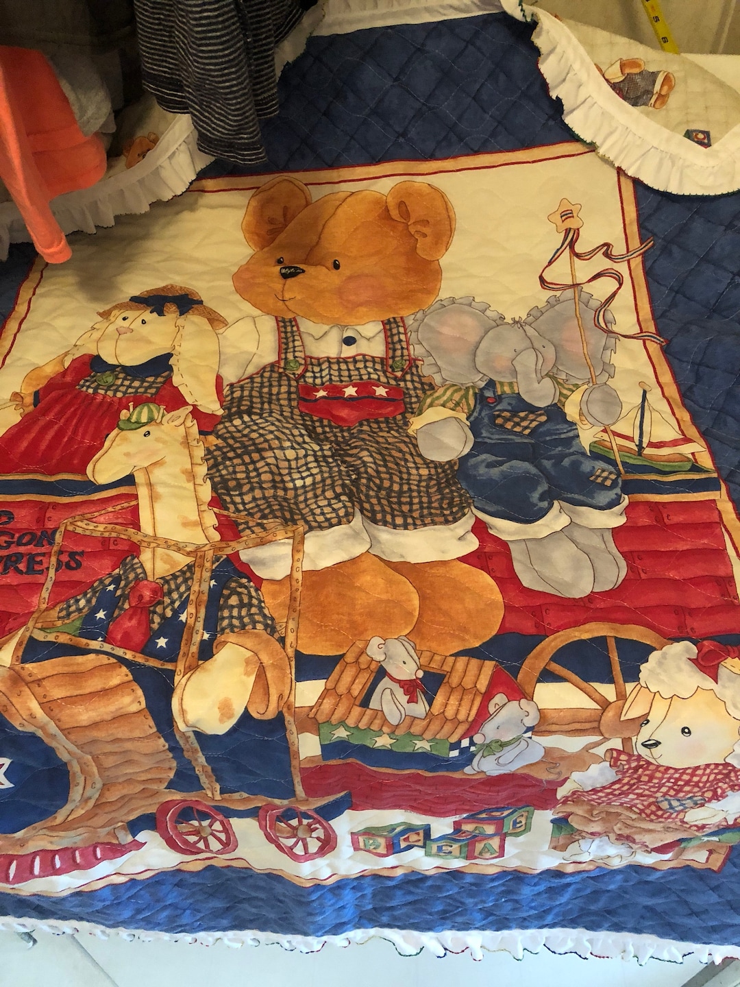 Vintage Teddy Bear Quilt - Etsy