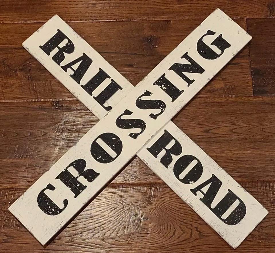 Wooden Railroad Crossing Sign - Etsy