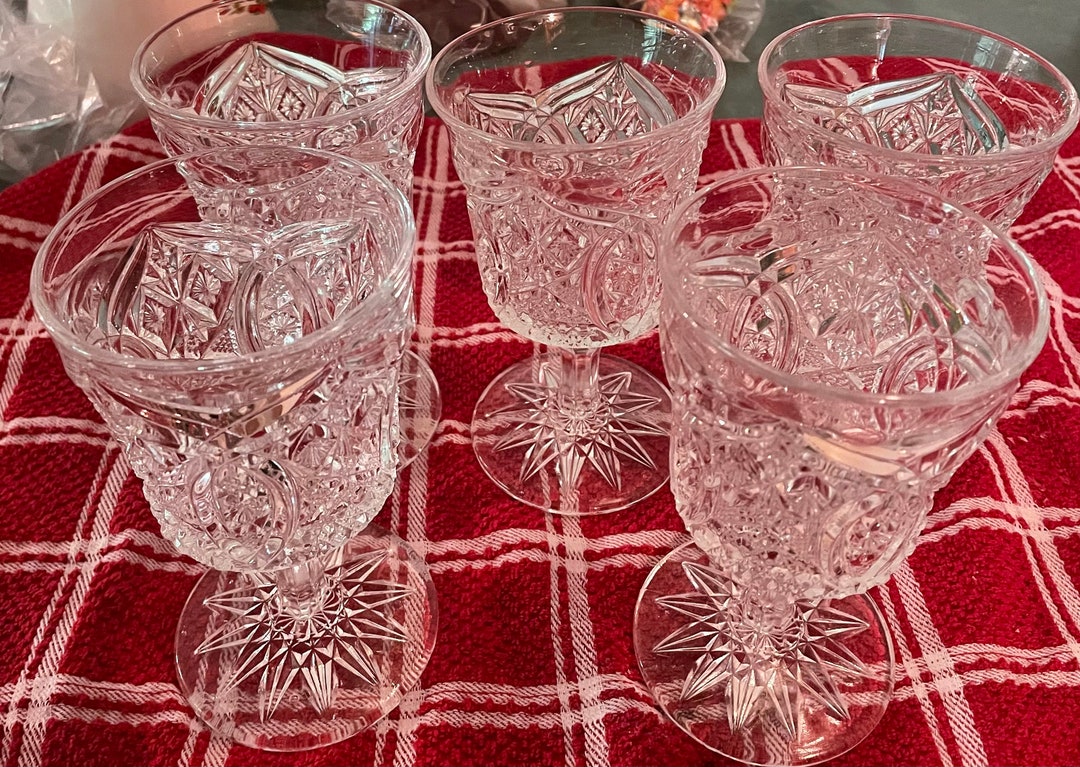5 John Higbee Glass Co Footed Goblet Starburst - Etsy