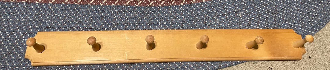 Wooden Peg Rack Wall Mounted 6 Pegs - Etsy
