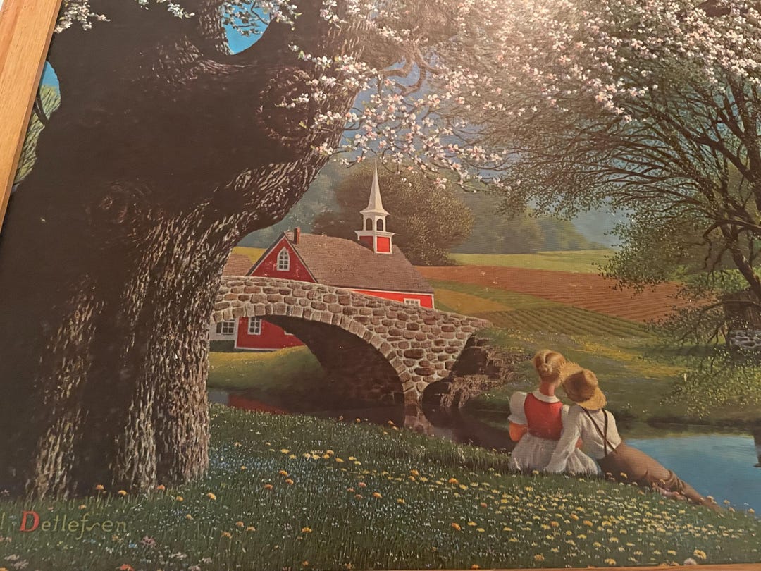 1968 Paul Detlefsen Spring Blossoms Young Love Framed Print - Etsy