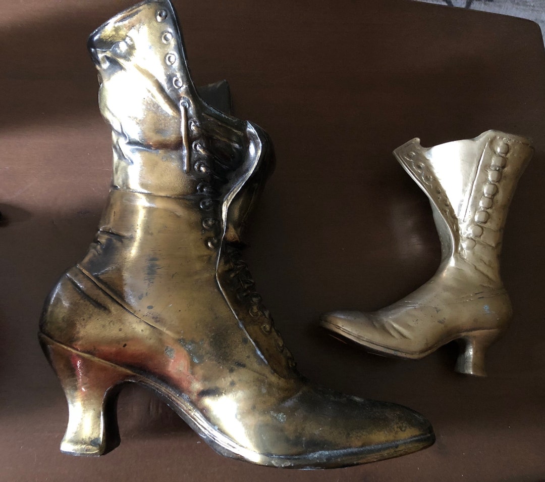 Pair of Brass Victorian Ladies Boots - Etsy