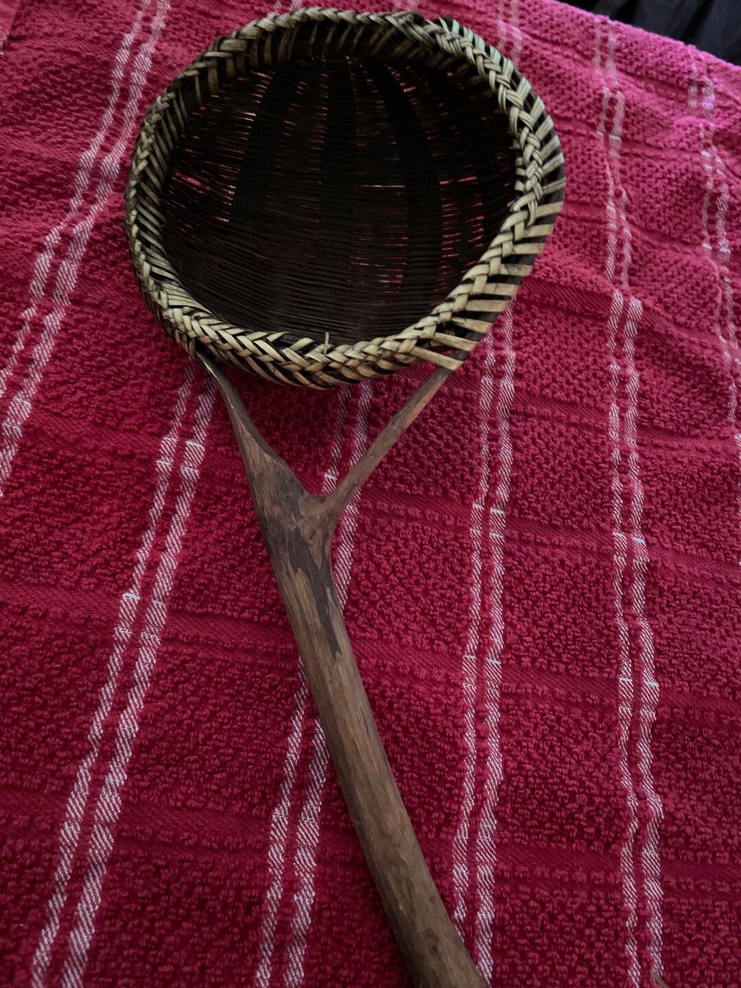 Wicker Basket Wooden Tree Branch Handle - Etsy