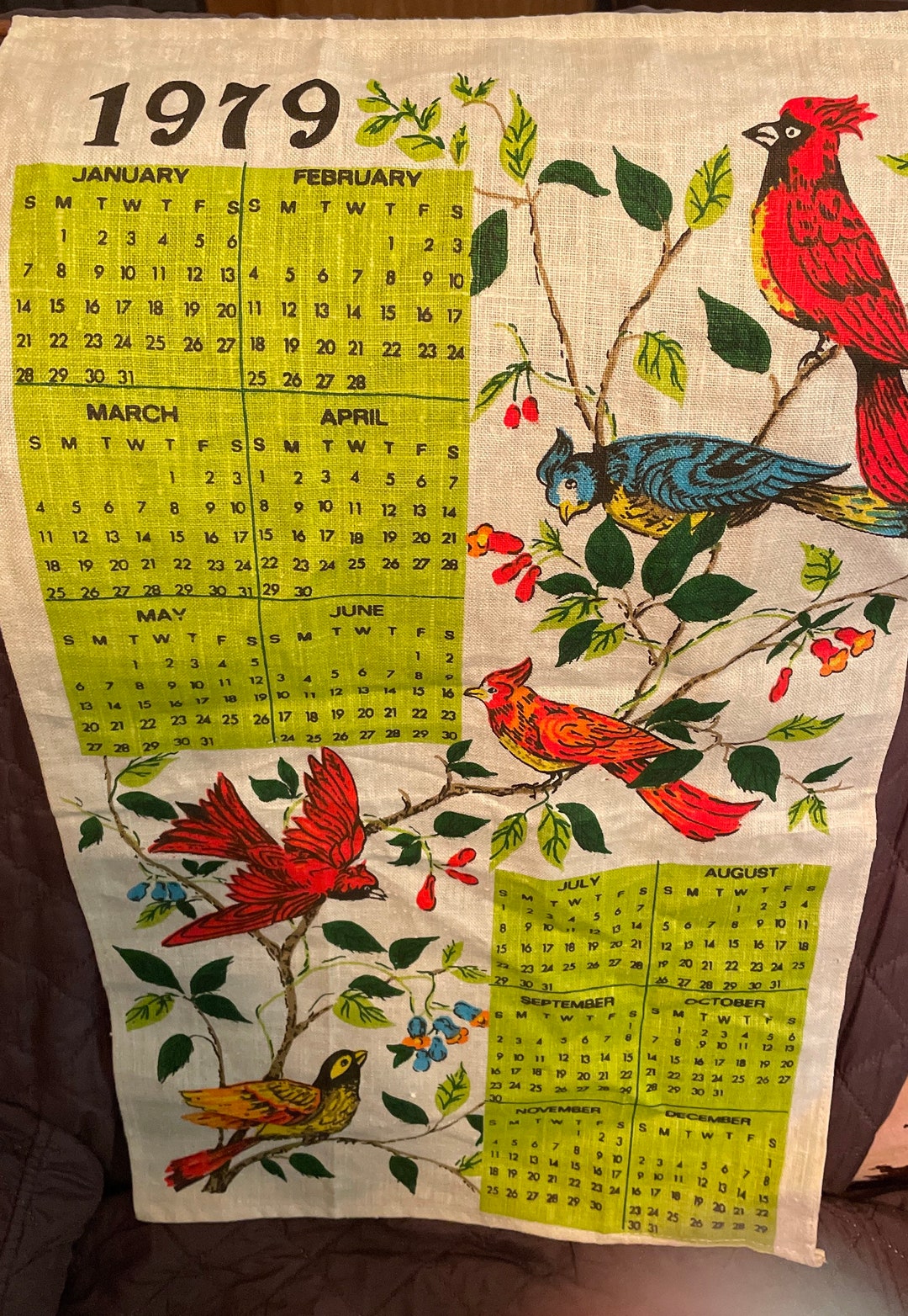 1979 Kitchen Calendar Towel - Etsy