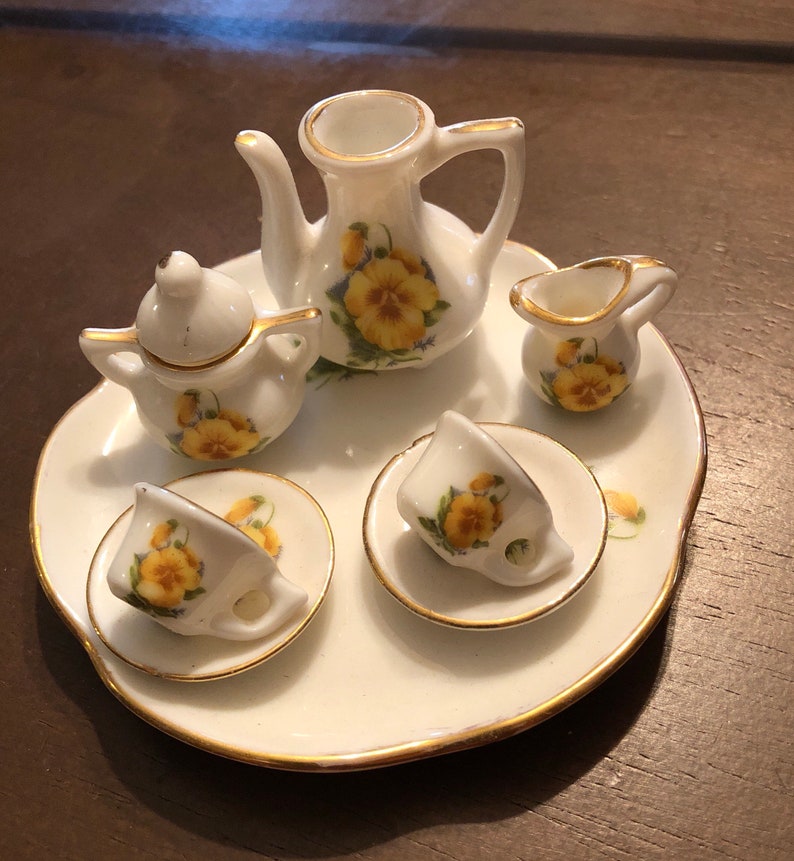 1995 Lefton Miniature Tea Set - Etsy