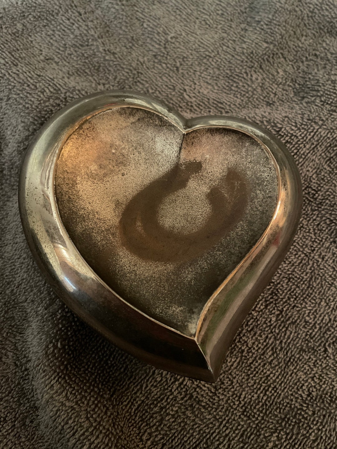Lenox Silverplate Red Velvet Lined Heart Shaped Jewelry or Trinket Box ...
