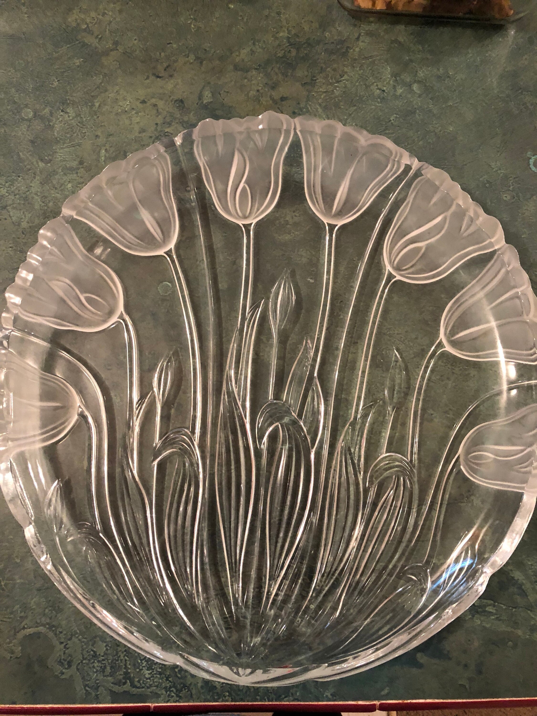 Block Chrystal Frosted Tulip Platter | Etsy