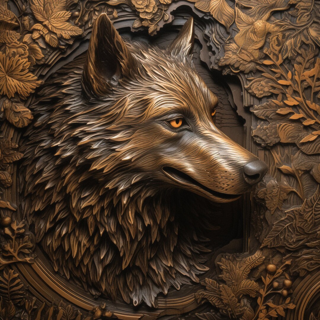Wolf 3d Illusion Effect for Laser Engraving File Lightburn - Etsy