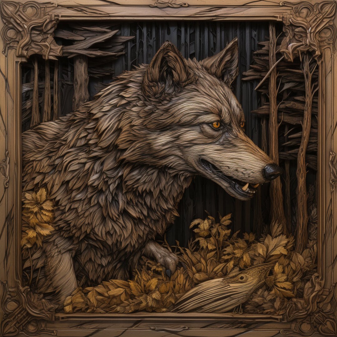 Wolf 3d Illusion Effect for Laser Engraving File Lightburn - Etsy