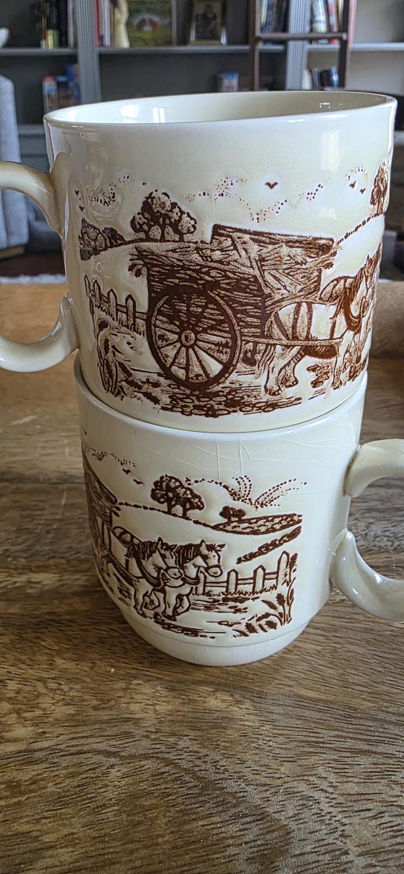 Vintage English Countryside Ceramic Mugs Set of 4 Rural Farm Scenes - Etsy