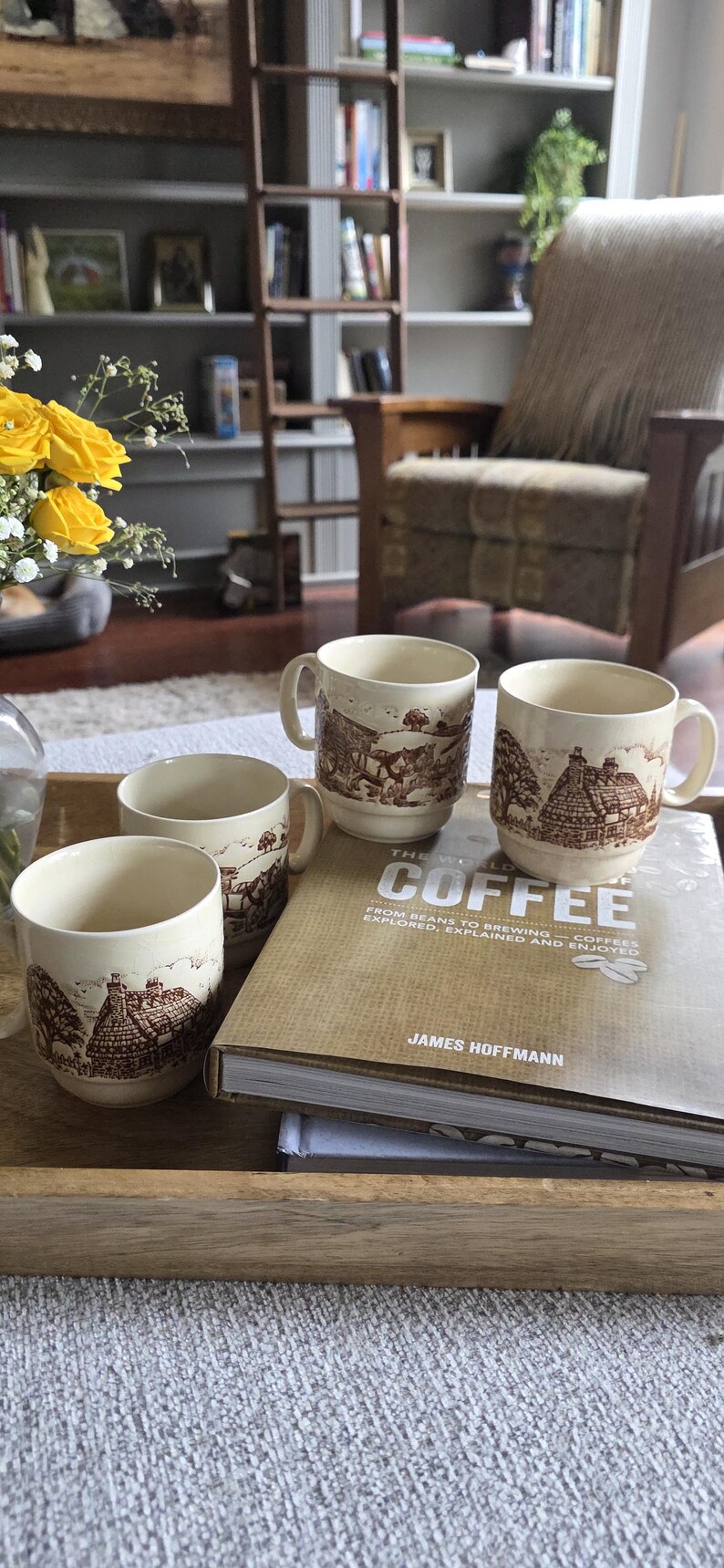 Vintage English Countryside Ceramic Mugs Set of 4 Rural Farm Scenes - Etsy