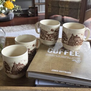 Vintage English Countryside Ceramic Mugs Set of 4 Rural Farm Scenes - Etsy
