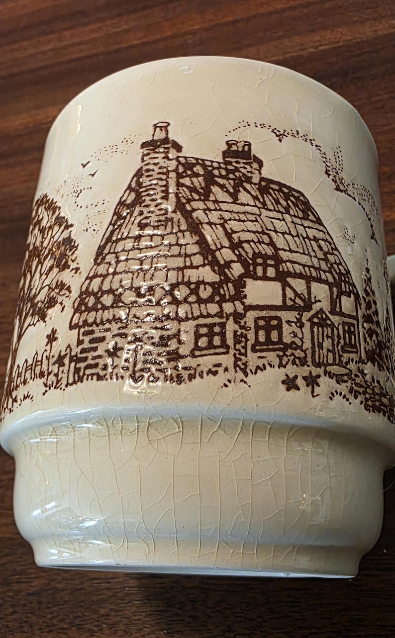 Vintage English Countryside Ceramic Mugs Set of 4 Rural Farm Scenes - Etsy
