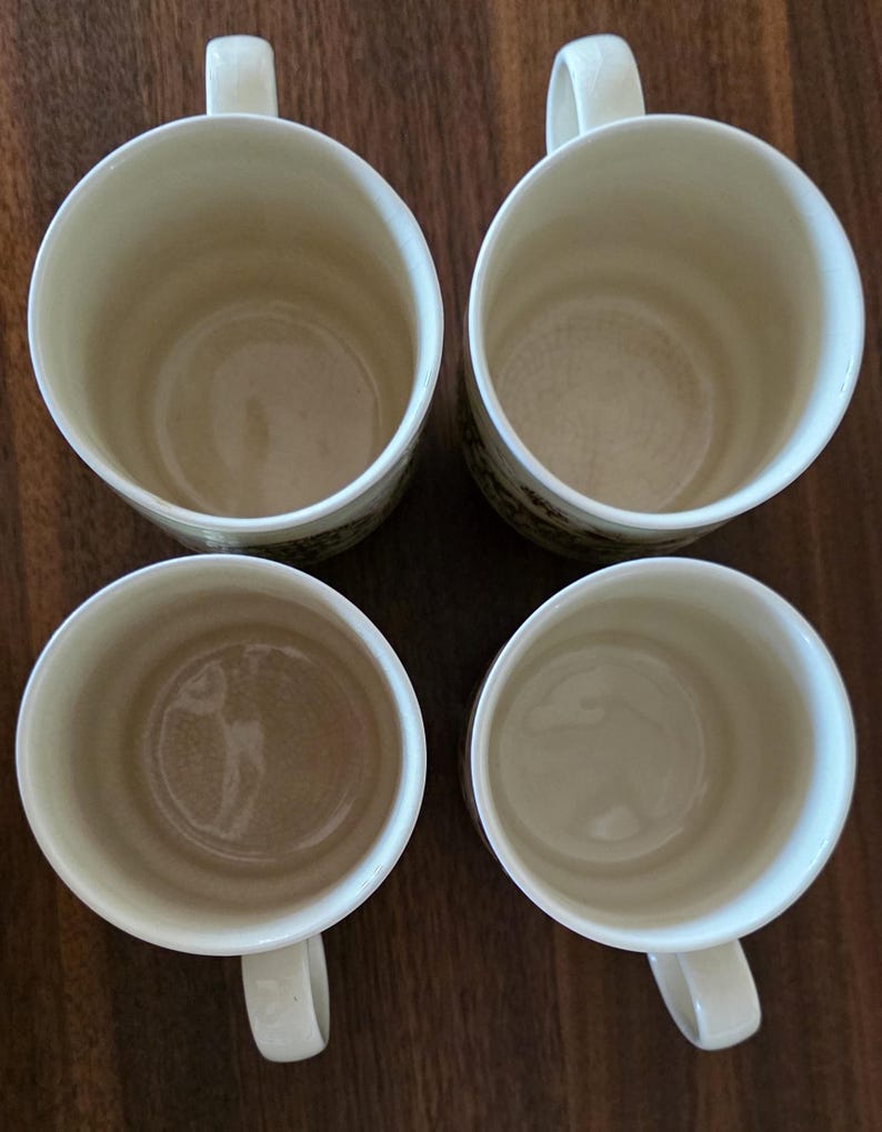 Vintage English Countryside Ceramic Mugs Set of 4 Rural Farm Scenes - Etsy