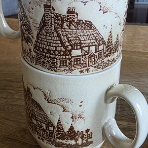 Vintage English Countryside Ceramic Mugs Set of 4 Rural Farm Scenes - Etsy
