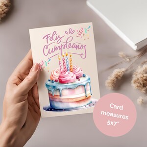 Printable Birthday Card, Feliz Cumpleanos Card, Spanish Birthday Card, Instant Download Birthday ...