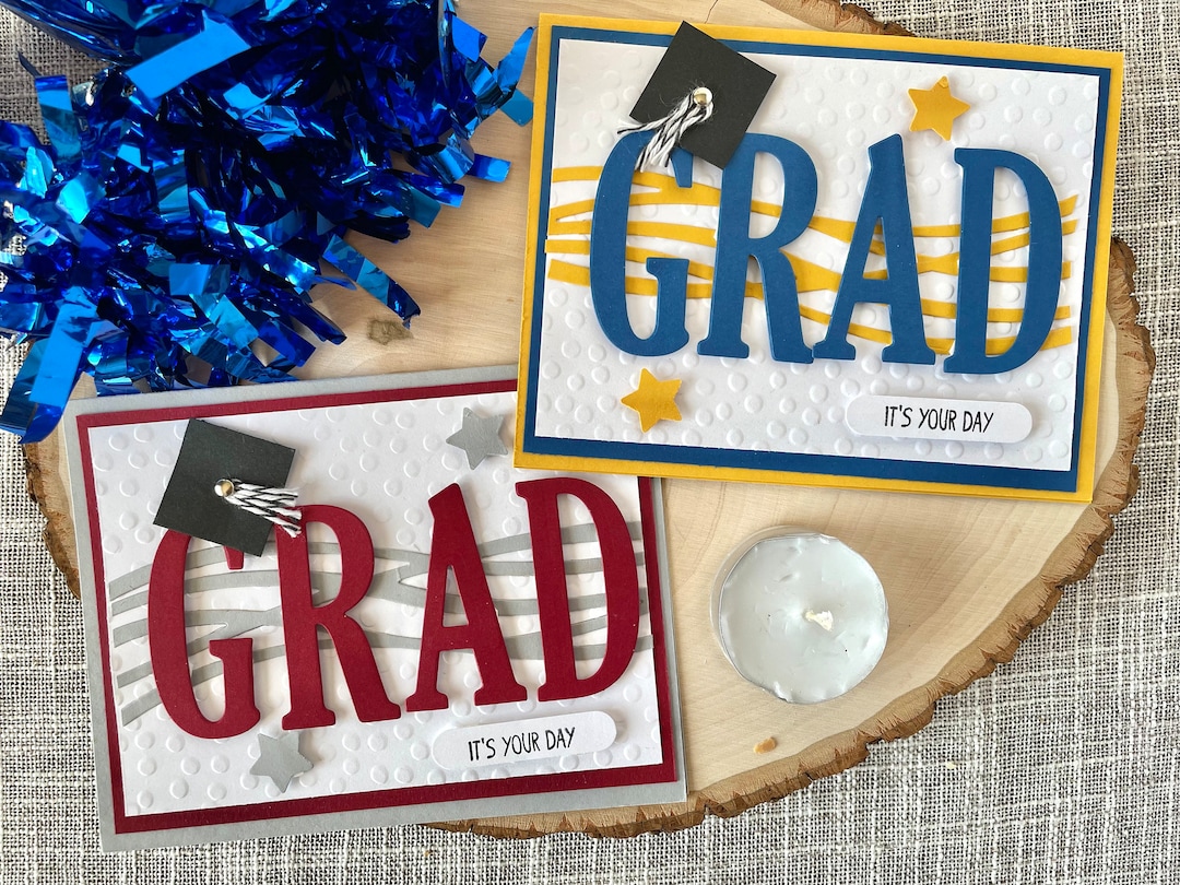 Customizable Graduation Card: Handmade School Color Gift - Etsy