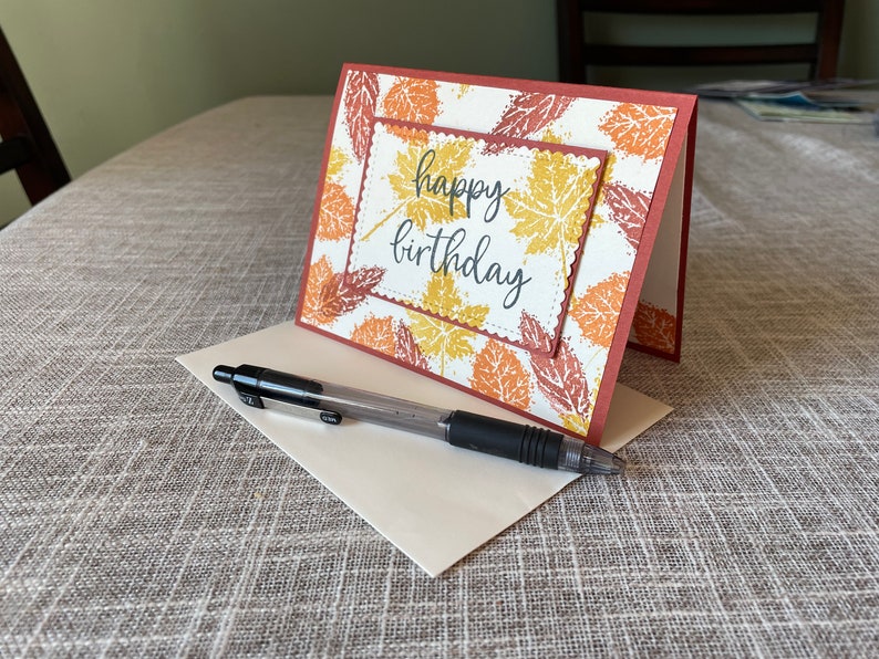 Leaf Themed Birthday Card Set Fall Birthday Cards Autumn - Etsy