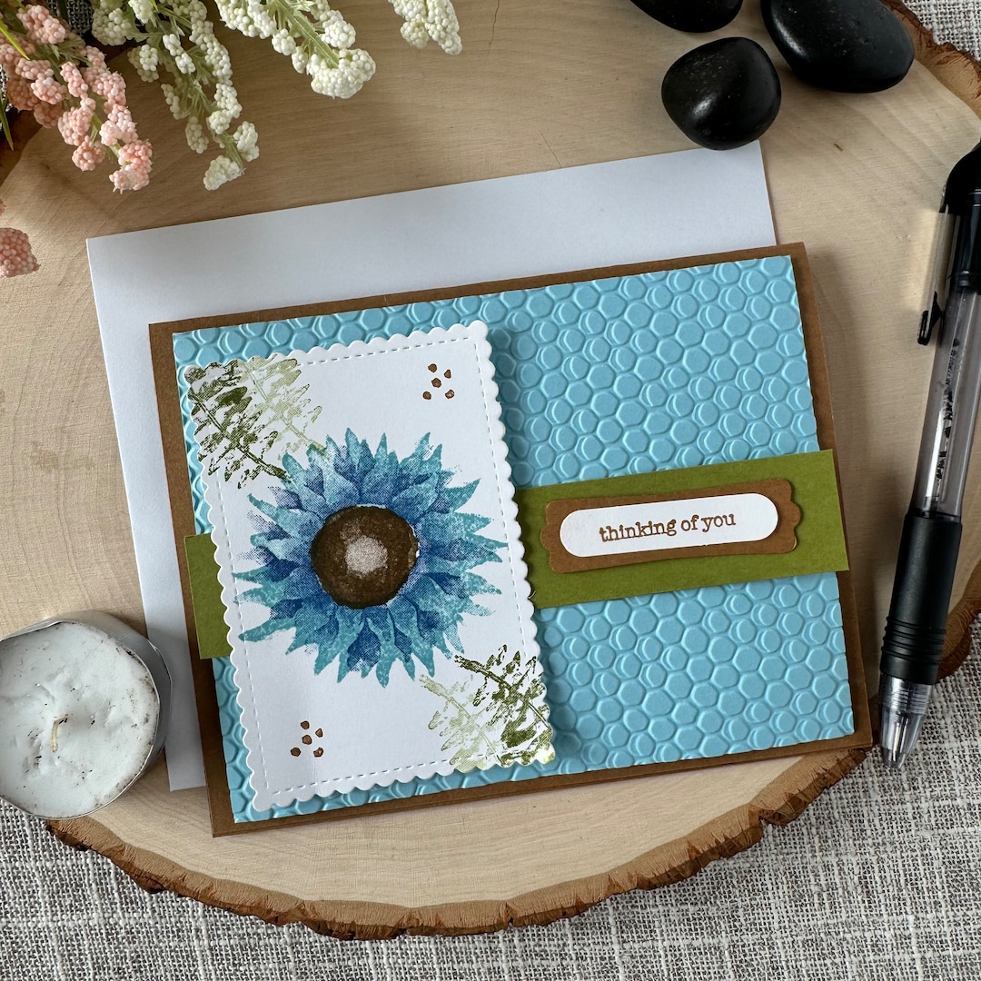 Blue Sunflower Card Kit, DIY Thinking of You Cards - Etsy
