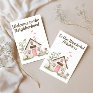 New Neighbor Card, to Our Neighbor Card, New Home Printable Card ...