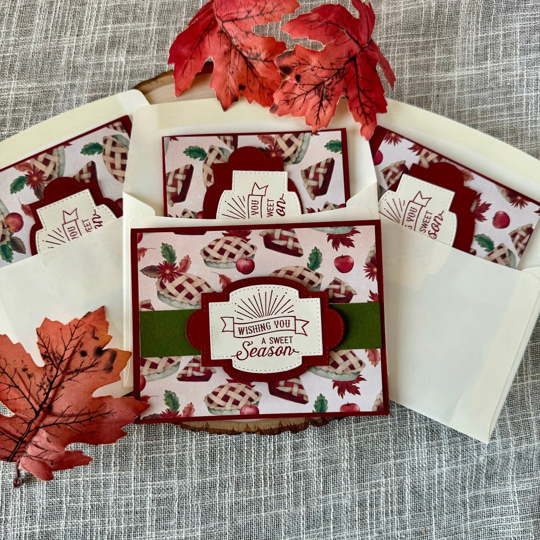 Fall Card Making Kit, Thanksgiving Card Kit, DIY Fall Cards, Apple Pie ...