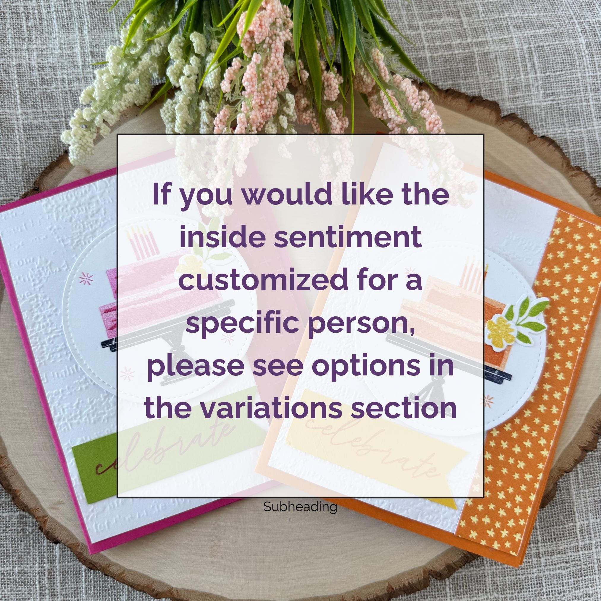 Handmade Cake Celebration Card, Personalized Birthday Card - Etsy
