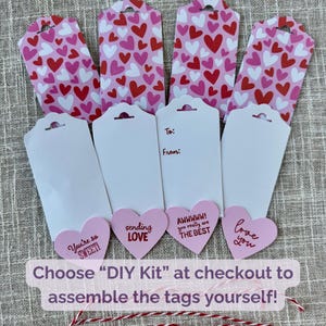 Handmade Valentine Tags, DIY Valentine Tags, Valentine Gift Tag Set ...