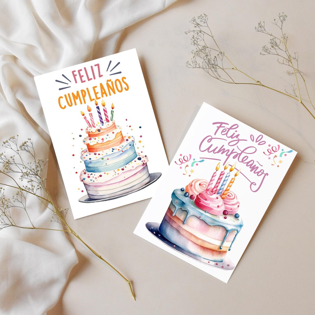 Printable Birthday Card, Feliz Cumpleanos Card, Spanish Birthday Card ...