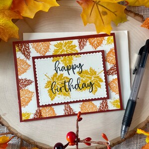 Leaf Themed Birthday Card Set, Fall Birthday Cards, Autumn Cards ...
