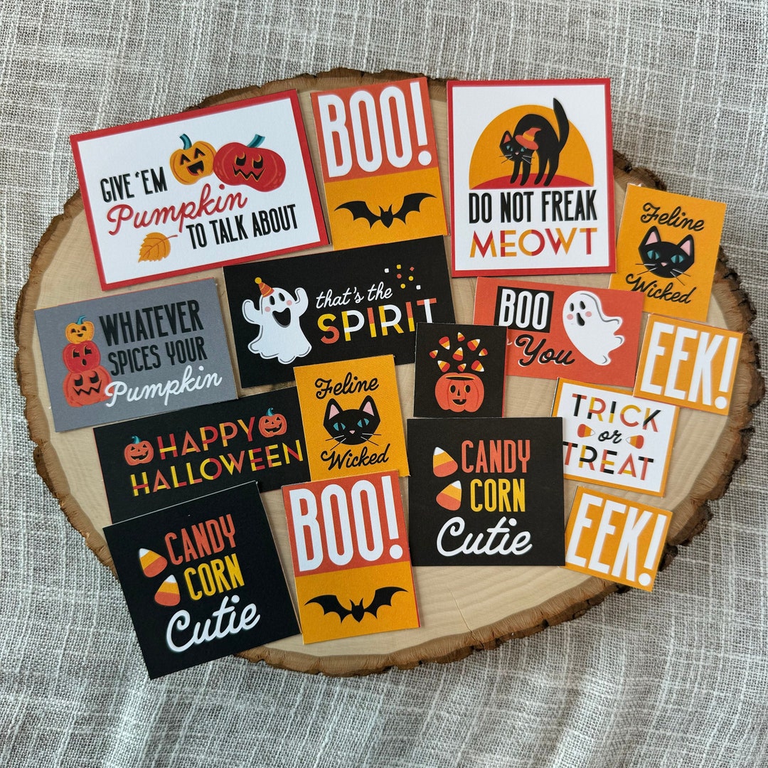 Halloween Ephemera Kit, Die Cut Halloween Sentiments, Halloween ...