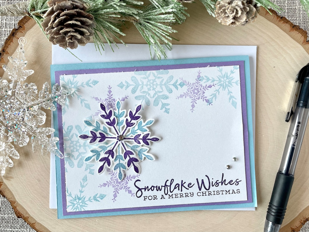 Snowflake Christmas Card Set, Non-traditional Christmas Colors ...