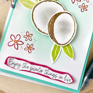 Coconut Birthday Card, Tropical Birthday Card, Summer Birthday Card ...