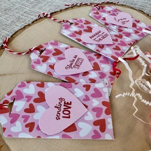 Handmade Valentine Tags, DIY Valentine Tags, Valentine Gift Tag Set ...