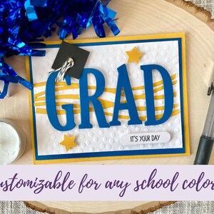 School Color Graduation Card, Custom Graduation Gift - Etsy