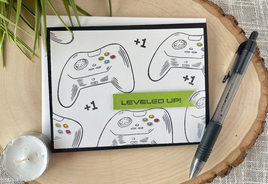Video Game Birthday Card, Cards for Gamers, Leveled up Birthday Card ...