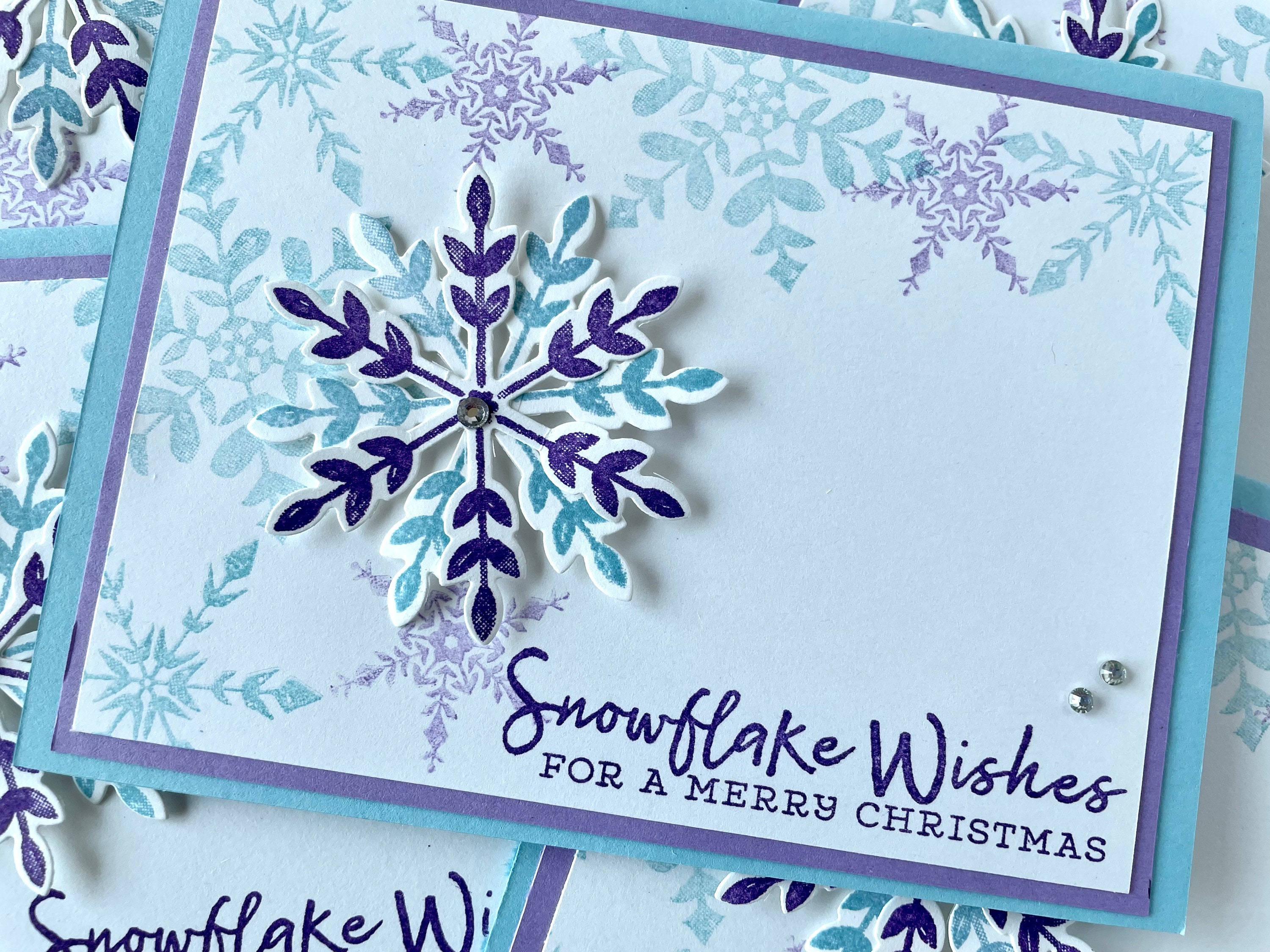 Handmade Snowflake Christmas Card Set, Pastel Holiday Cards - Etsy
