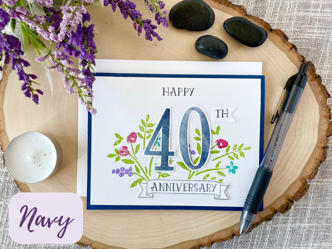 40th Anniversary Card, Personalized Anniversary Card, Wedding ...