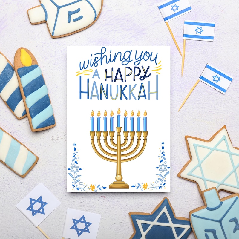 Hannukah Friend Card - Etsy