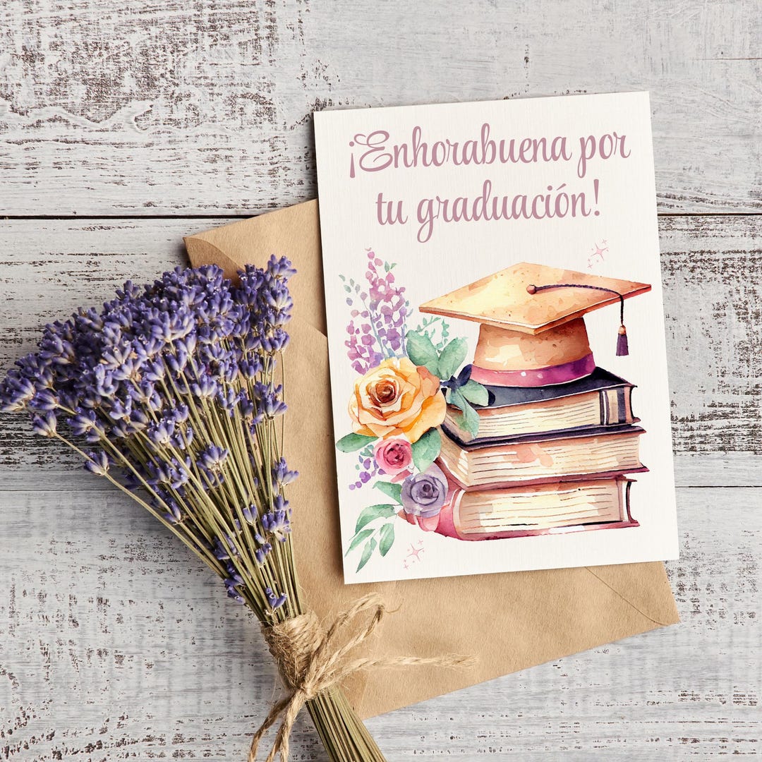 Printable Graduation Card, Spanish Graduation Card, Instant Download ...