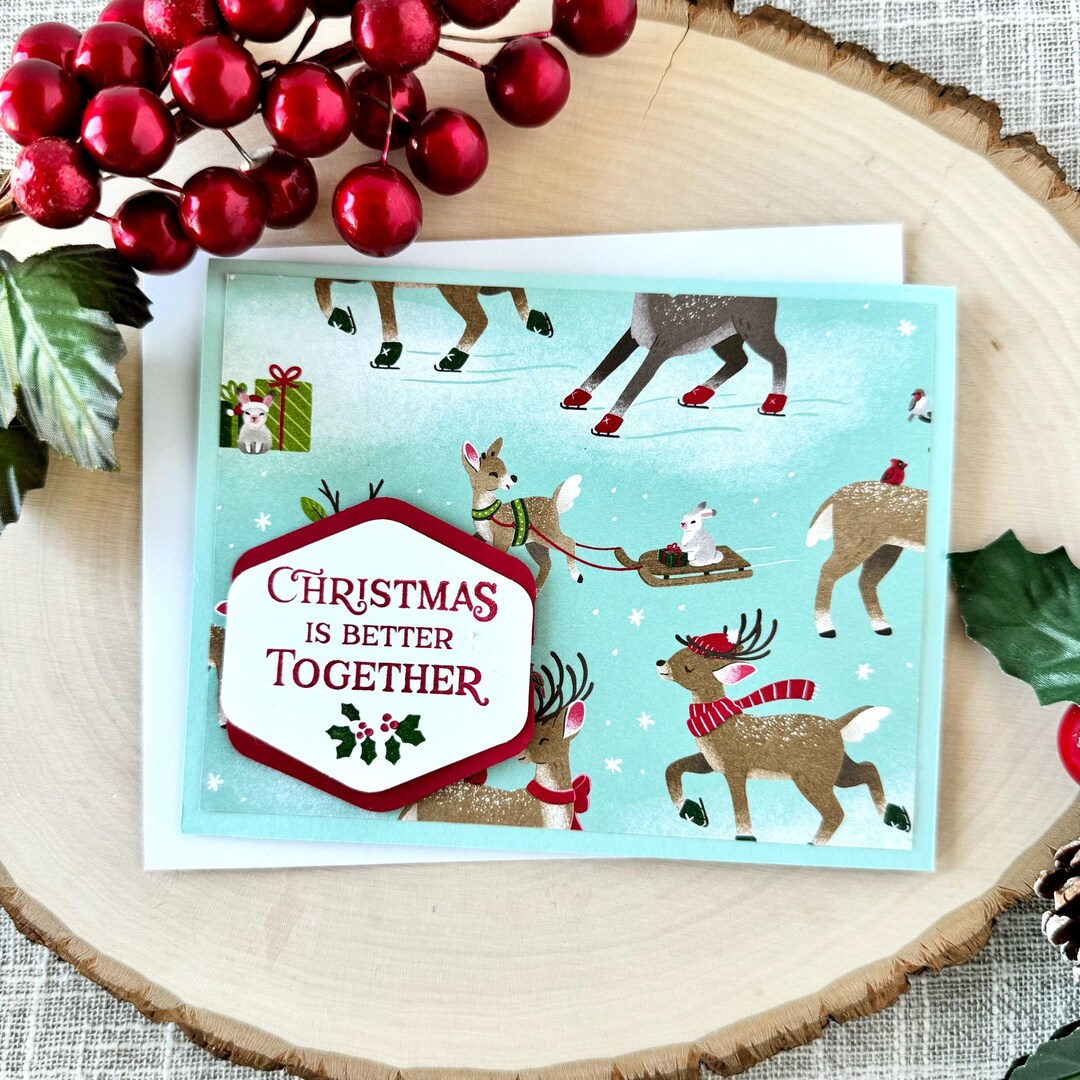 Reindeer Christmas Card Kit, DIY Holiday Cards, Card Crafting Kit ...