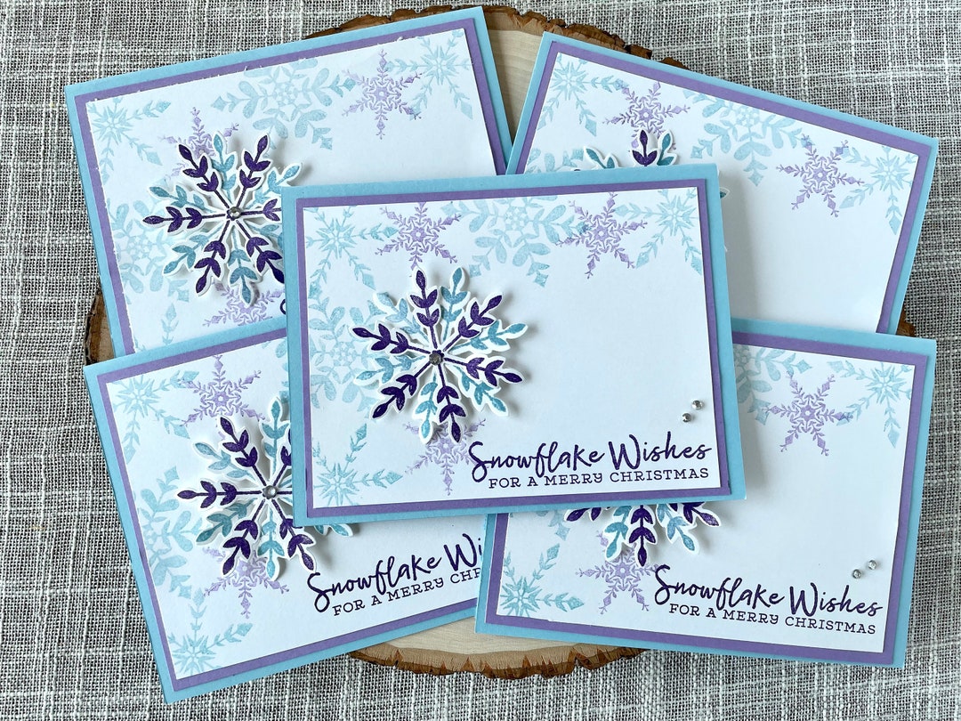 Snowflake Christmas Card Set, Non-traditional Christmas Colors ...