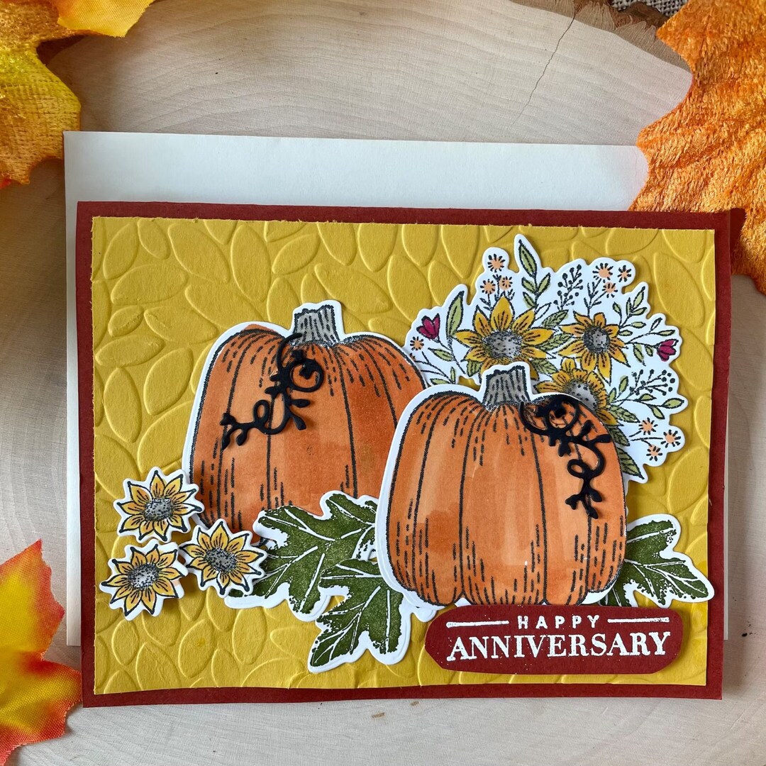 Fall Anniversary Card, Pumpkin Anniversary Card, October Anniversary ...