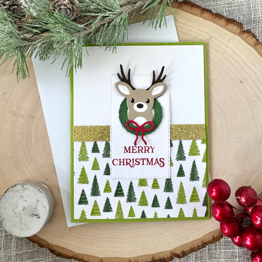 DIY Reindeer Christmas Card Kit, Holiday Card Craft - Etsy