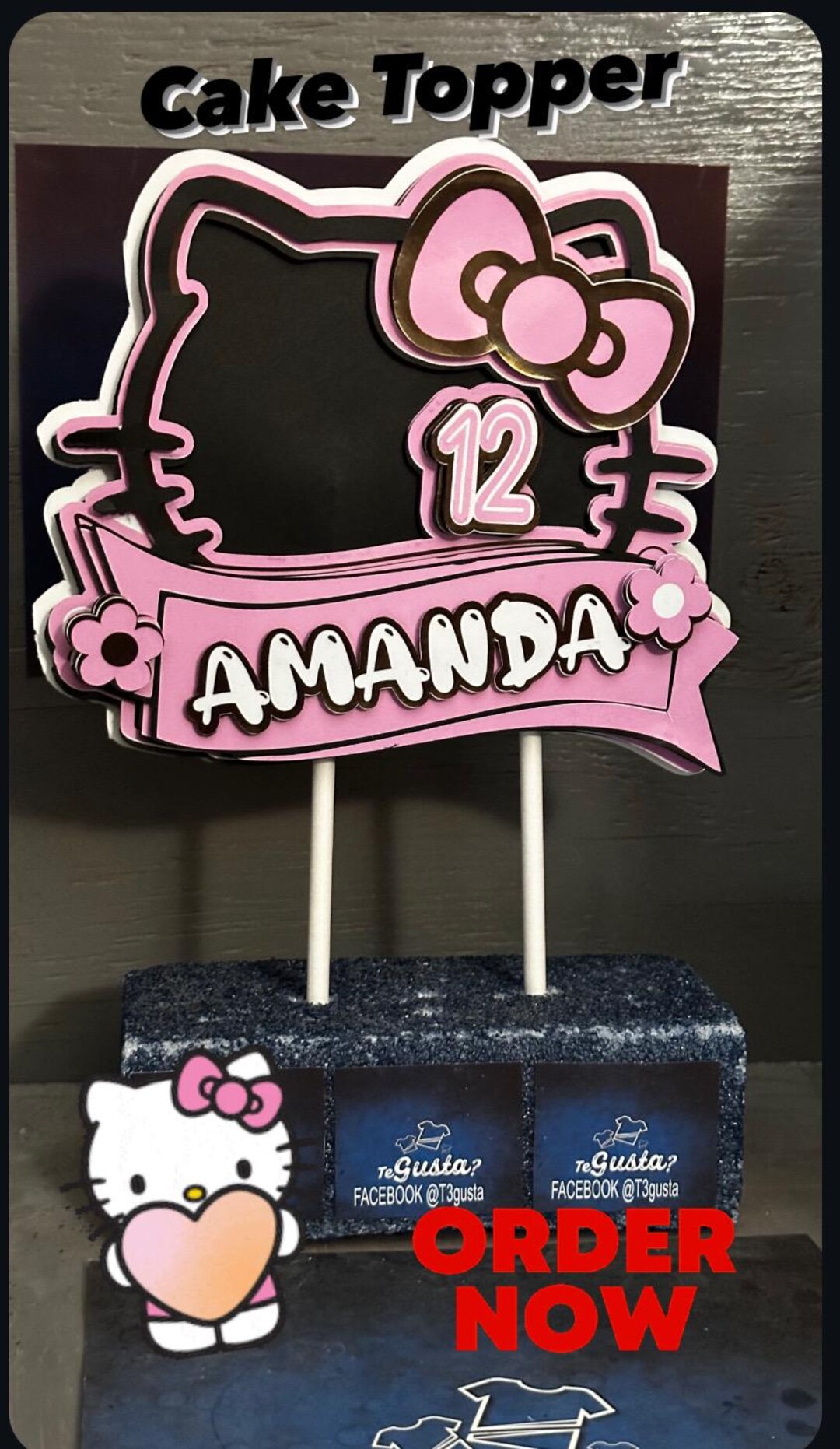 Hello Kitty Cake Topper - Etsy